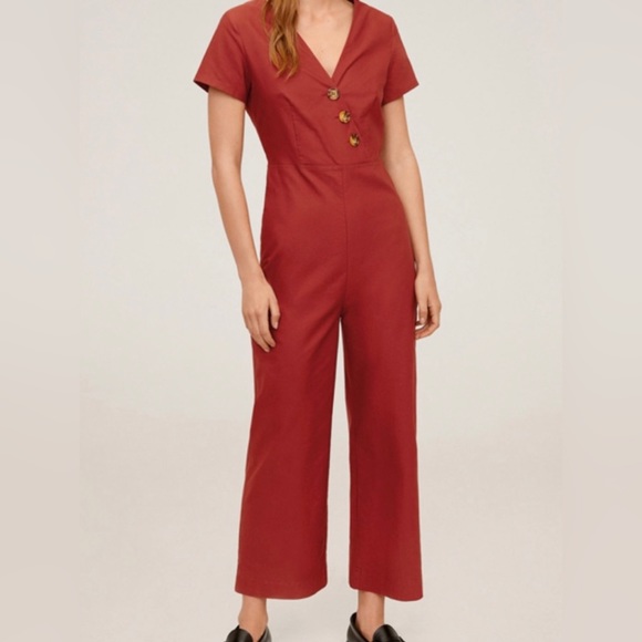 Mango | Pants & Jumpsuits | Mango Jumpsuit In Burnt Orange Size Xxs New ...